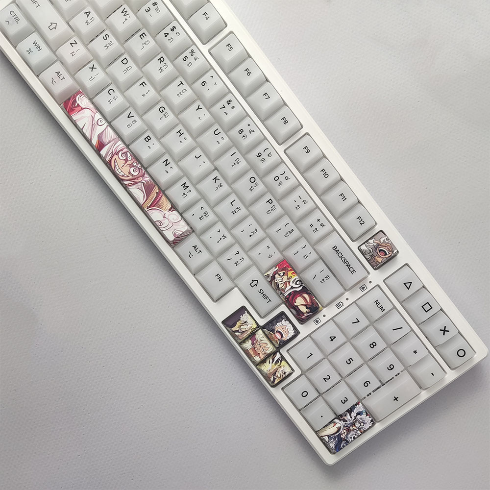 8/12pcs Luffy Keycaps Cherry Profile PBT Dye Sublimation One Piece Nika ...