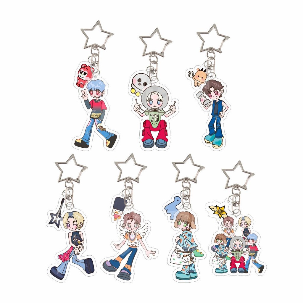 Kpop Idol RIIZE Cute Cartoon Characters Key Ring Acrylic Keychain ...