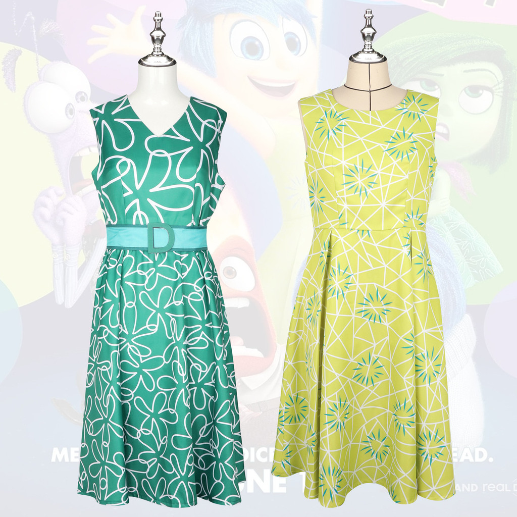 §≈ ˉ Inside Out 2 Cosplay Dress Costume Movie Disgust Joy Roleplay ...