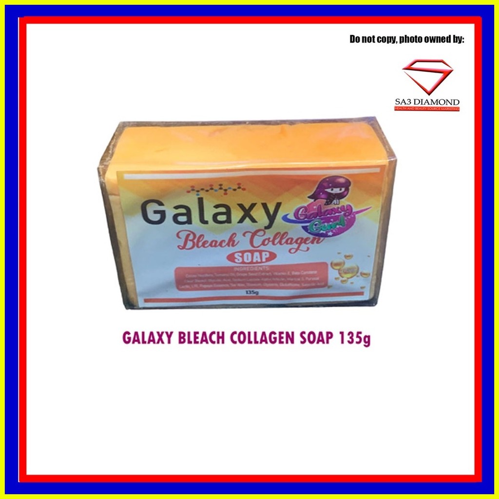 ۞ 1bar soap +free net -Galaxy Bleach Collagen bar soap 135g | Shopee ...