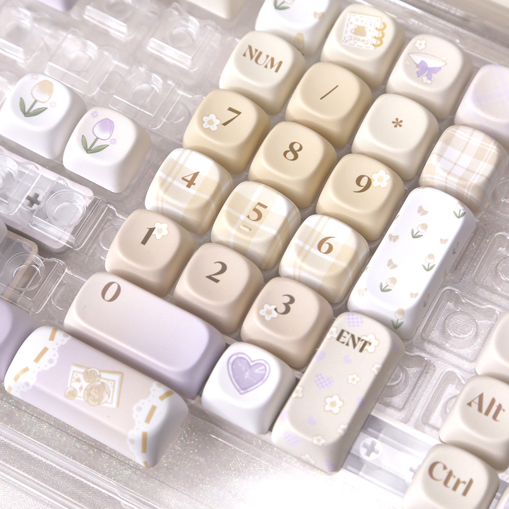 PBT Keycap Warm Tea Sunshine MOA Keycap Dye Sublimation Round and Cute ...