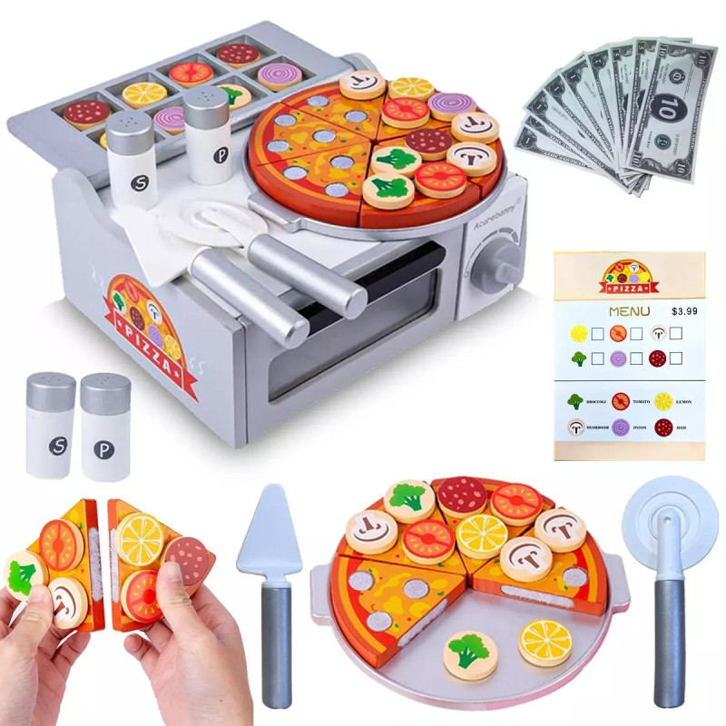 Wooden En71ce Realistic Pizza Oven And Bbq Cooking Toy For Safe Playtime Engaging And | Shopee ...