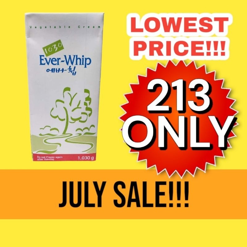 ⊕ ♞,♘ ️ EVER WHIP WHIPPING CREAM 1L (VEGETABLE WHIPPED CREAM) | Shopee ...