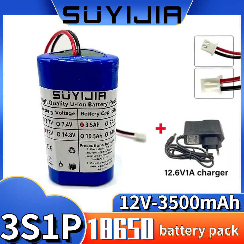 3S1p 12V 3500Mah Rechargeable Lithium Battery Pack 18650 3A Built-In ...