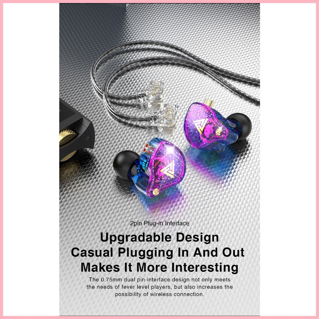QKZ AK6 Pro HiFi Detachable Cable Dynamic Driver IEM Earphones with Mic ...