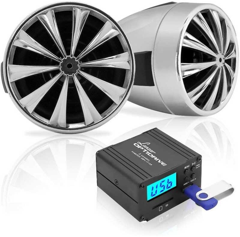 Motorcycle Lanzar 3” Speaker Amplifier System 700 Watt Weatherproof w ...