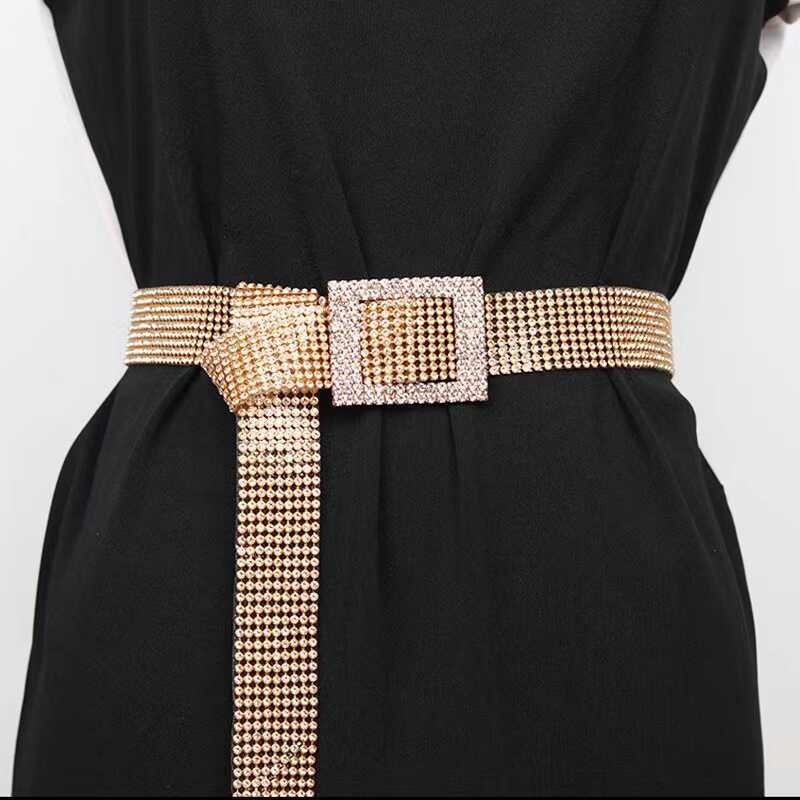 2023 Full Rhinestone Belt For Women, Fashionable Versatile Inlaid Belt ...