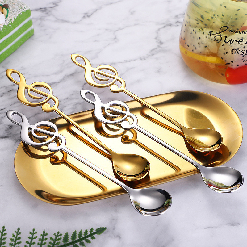 Stainless Steel Musical Notes Coffee Spoon Stirring Cup Spoon Music ...