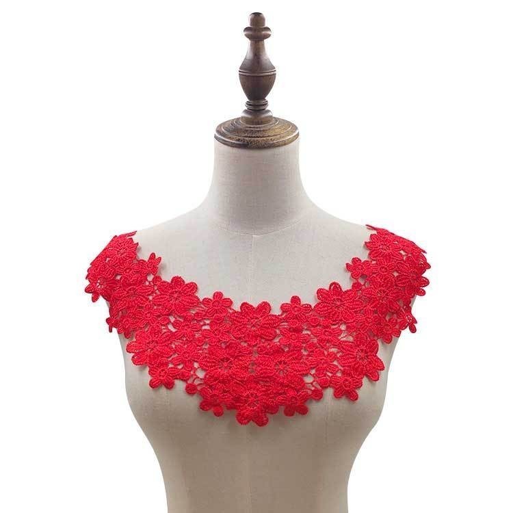 Lace Fake Collar Embroidered Lace Applique Detachable Front / Back ...