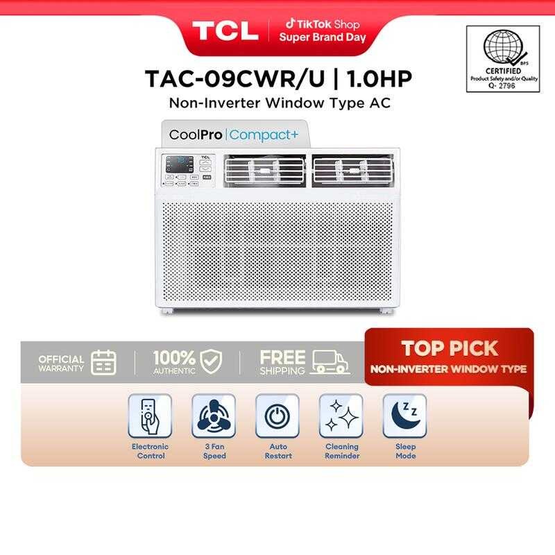 TCL 1.0Hp Aircon Window Type With Remote - Tac-09Cwr/U (R32 Refrigerant ...