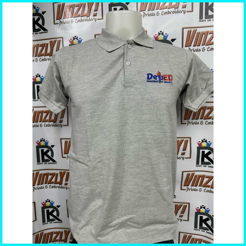 Gray POLO EMBROIDERED Deped Matatag Polo Shirt Alternative Uniform for ...