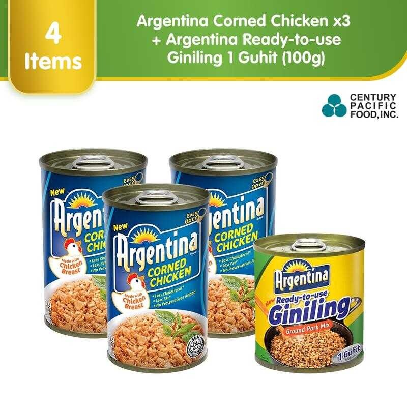 Argentina Corned Chicken Pack Of 3 + Ready-To-Use Giniling 1 Guhit ...