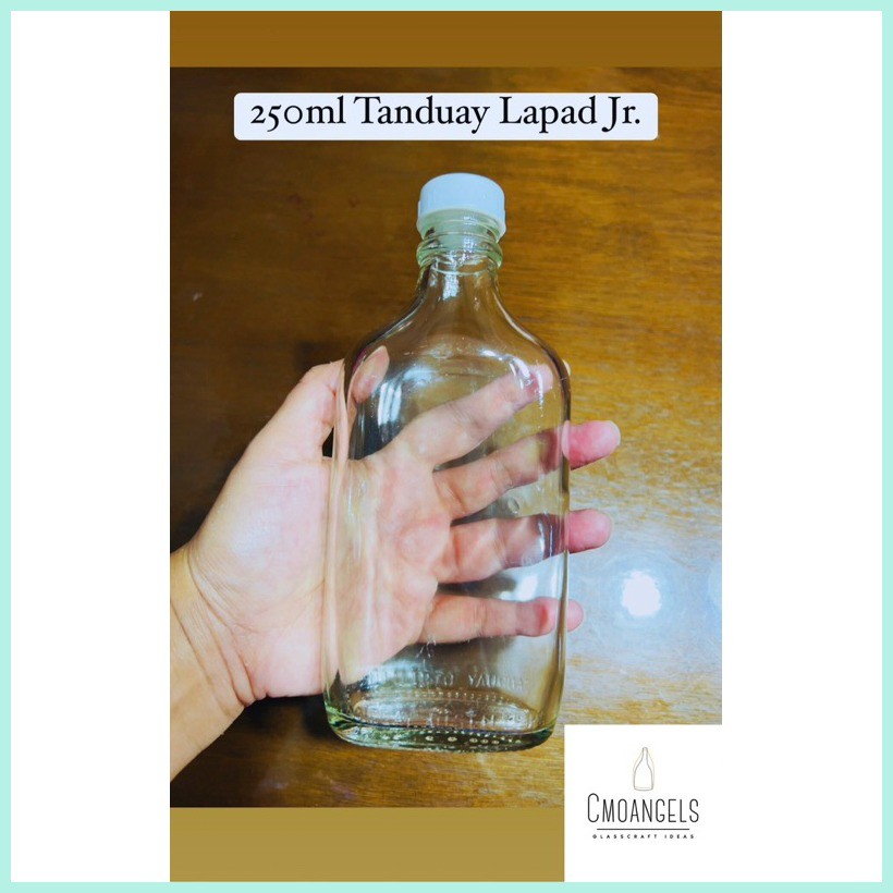 20pcs Tanduay Lapad Jr Glass Bottle in 250ml with cap and seal | Shopee Philippines