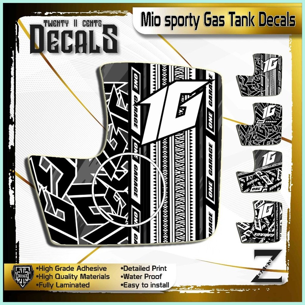 Mio sporty / soulty High Quality Gas tank Decals Sticker (one garage ...