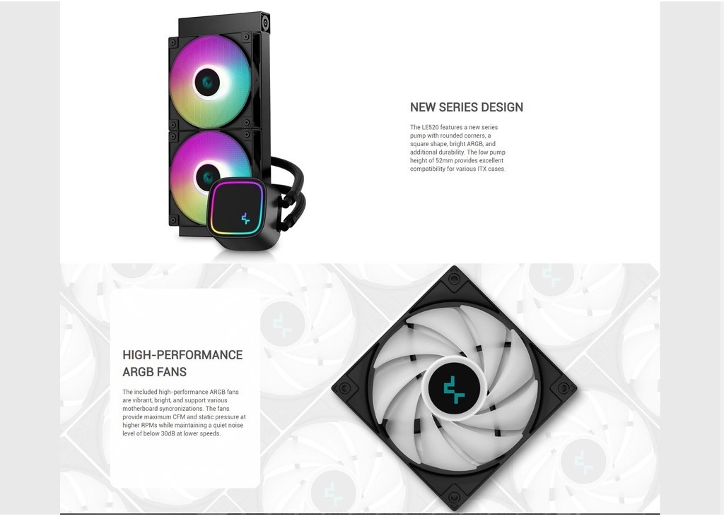 Deepcool LE520 LE720 ARGB 240mm 360mm CPU AIO Cooler Desktop Computer ...