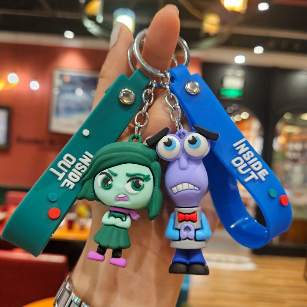 Inside Out Keychain - Disney Sadness Anxiety Anger Fear Disgust Joy ...