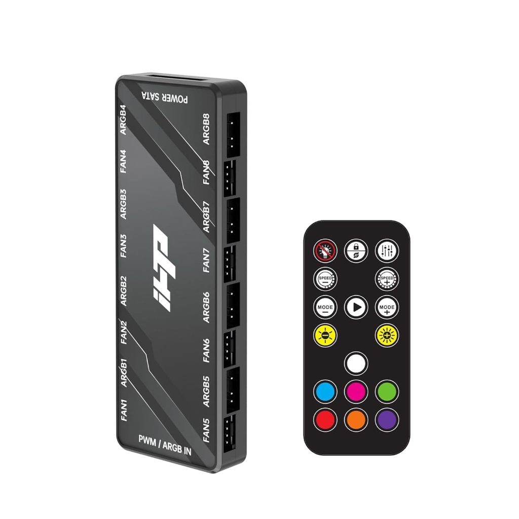 IHTP Smart Hub 5V 3PIN ARGB 4 Pin PWM 8 Ports PC Case CPU Fan ...