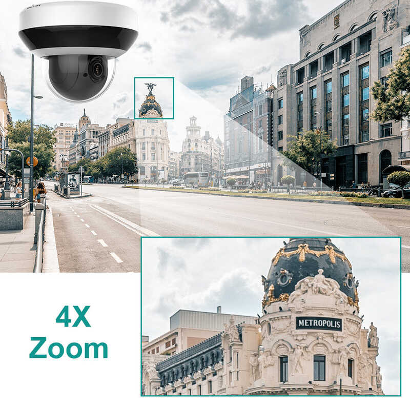 OEM 4Mp PTZ POE IP Security Camera Outdoor 4X Zoom CCTV Video ...
