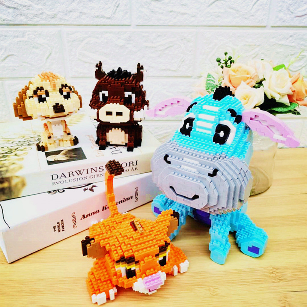 E8 1856Pcs+ Cartoon Nano Lion Timon Pumbaa Figures Dia 3D Model Micro ...