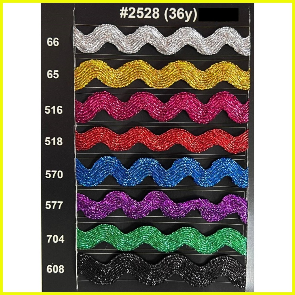 Ric Rac #2528 Metallic Trimmings Large (36 yards per roll, 1 cm width ...