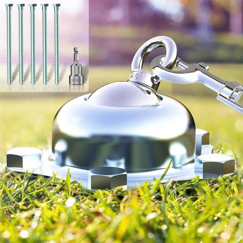 360 ° Rotating Dog Leash With 5 Screw Dog Anchors, Heavy-Duty Rust ...