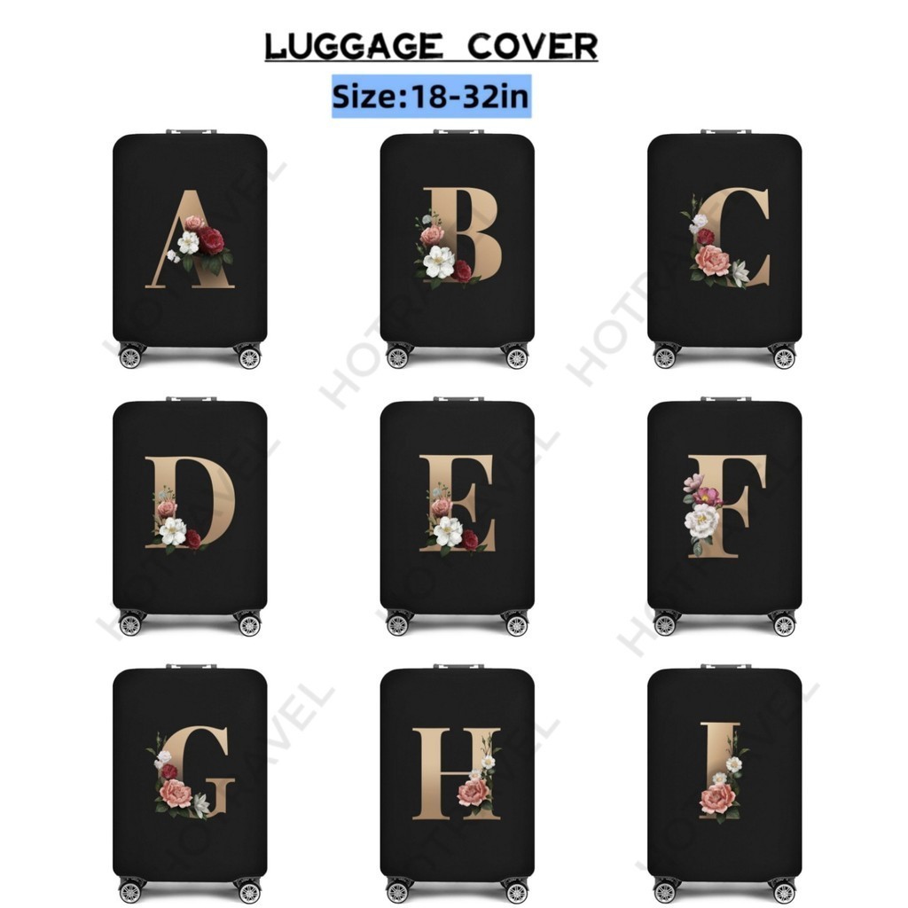 ☂ ♞Hotravel Letter Travel Luggage Cover Protector Washable Elastic ...