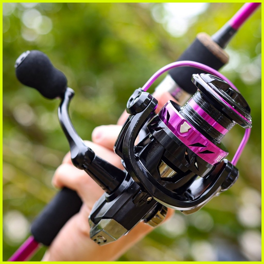 ⊙ ๑ Spinning Fishing Reel Aluminum Spool 5.2:1 Gear Ratio 1000-4000 ...