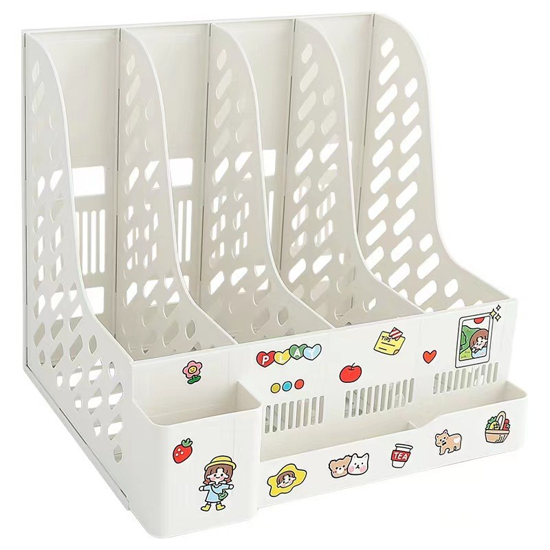 Office Supplies File Rack On The Desk File Storage Rack Desktop Office ...