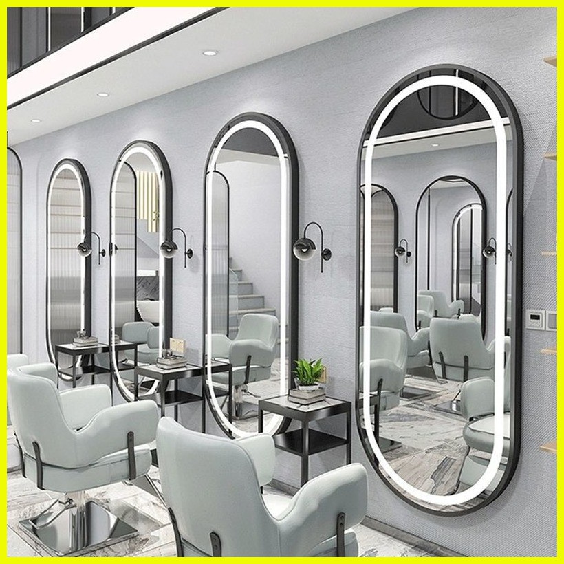 ☬ ๑ ☏ Whole Body Mirror Wall Decor With Gold Frame Smart Wavy Salon ...