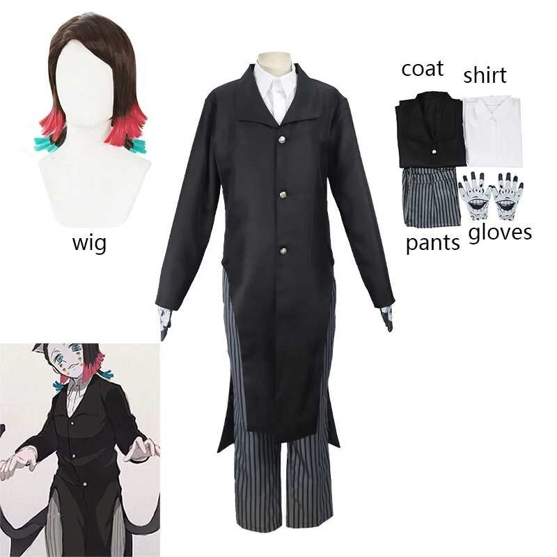 Anime 1 Demon Slayer Enmu Cosplay Costume Wig Kimetsu walang Yaiba Coat ...
