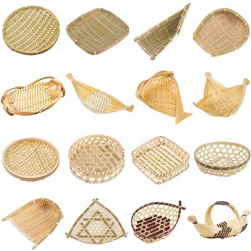Bamboo Tray Dustpan Sieve Storage Commercial Basket Dim Sum Household ...