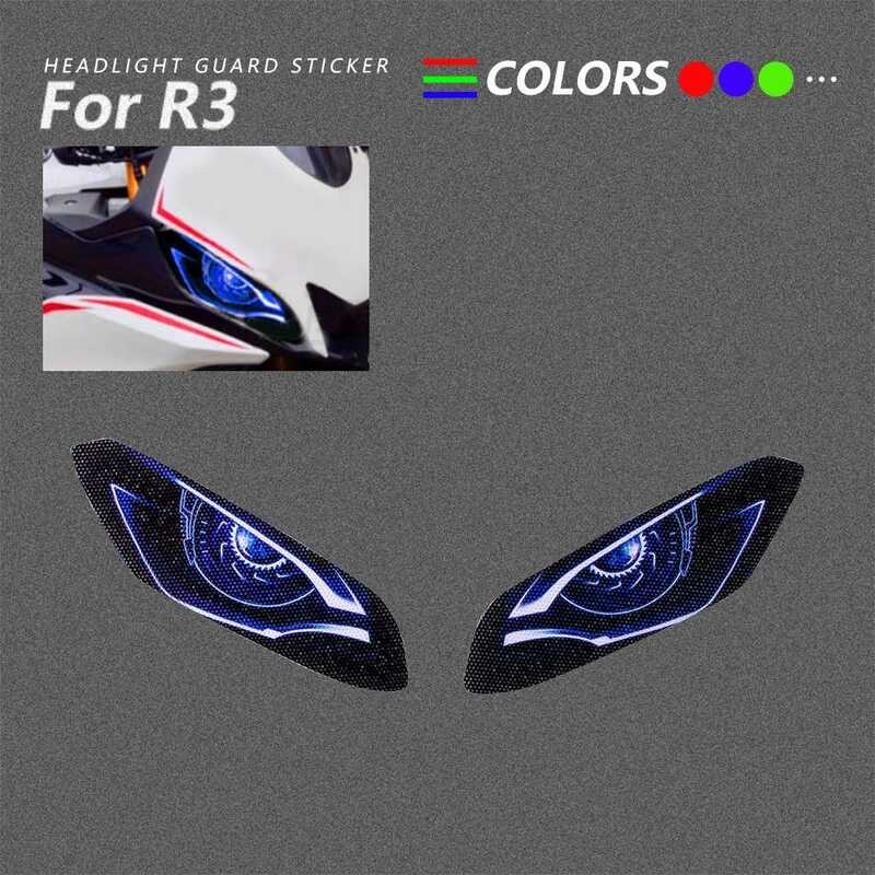 YZF R3 Motorcycle Headlight Sticker Decoration 3D Head Light Fairing ...