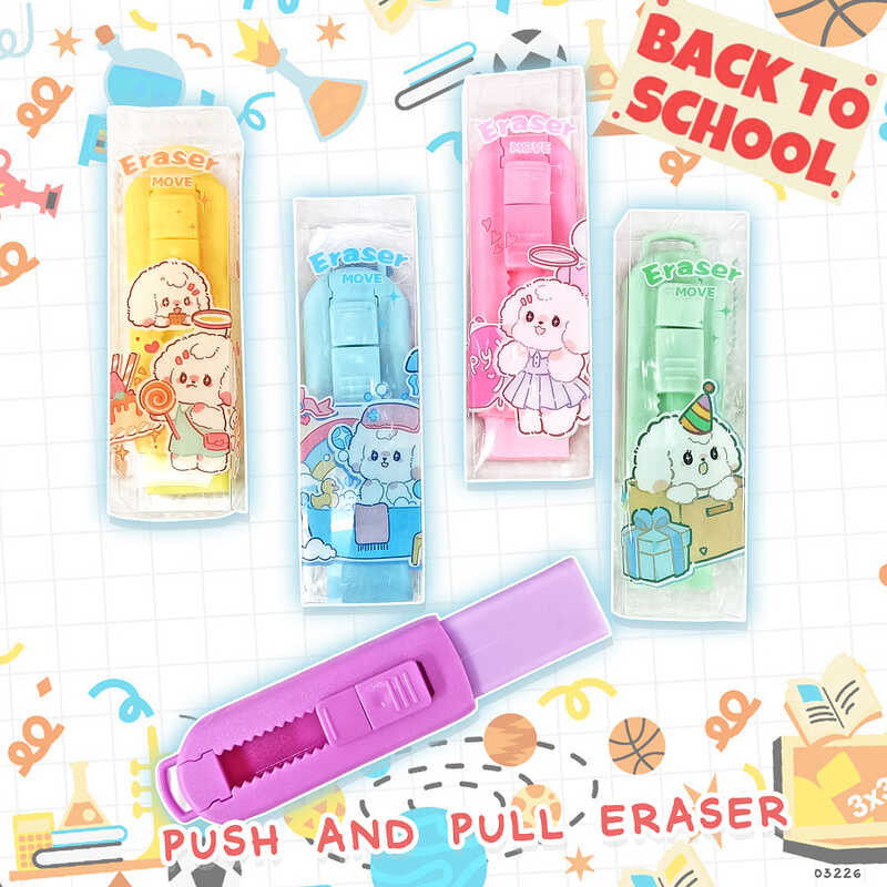 KST Push & Pull Fun Erasers – Slide To Erase Kids Correction Eraser 4 ...