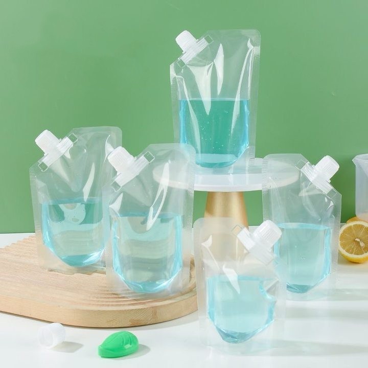 250ml/500ml Clear Pouch Resealable Pouch Clear Plastic Beverage ...