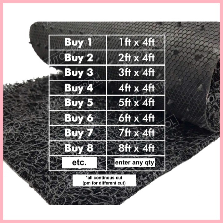DIY CAR MATTING / Floor Matting Spaghetti BLACK with Spike Matting (PM ...