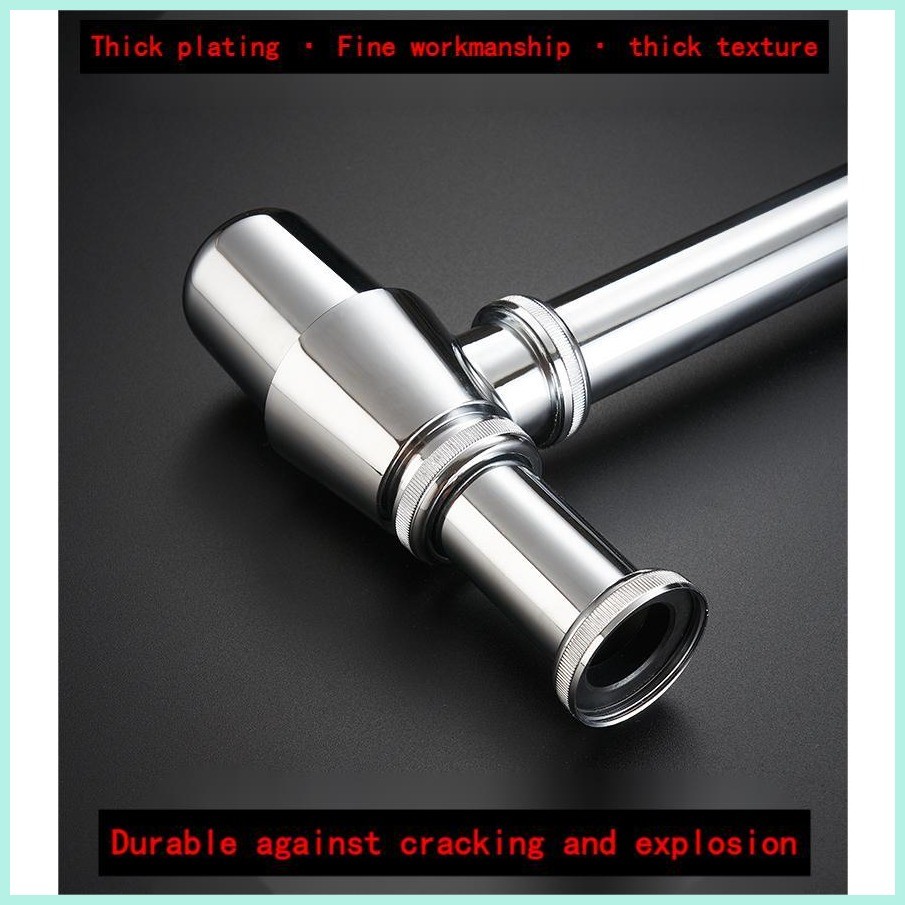 304 Stainless Round Bottle P Trap Basin Sink Waste Trap Drain Tube Kit ...