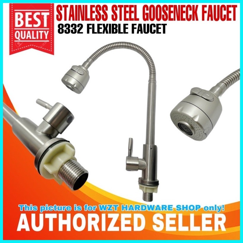 WZT 8332 360° Kitchen Gooseneck Shower Faucet Rotation Flexible ...