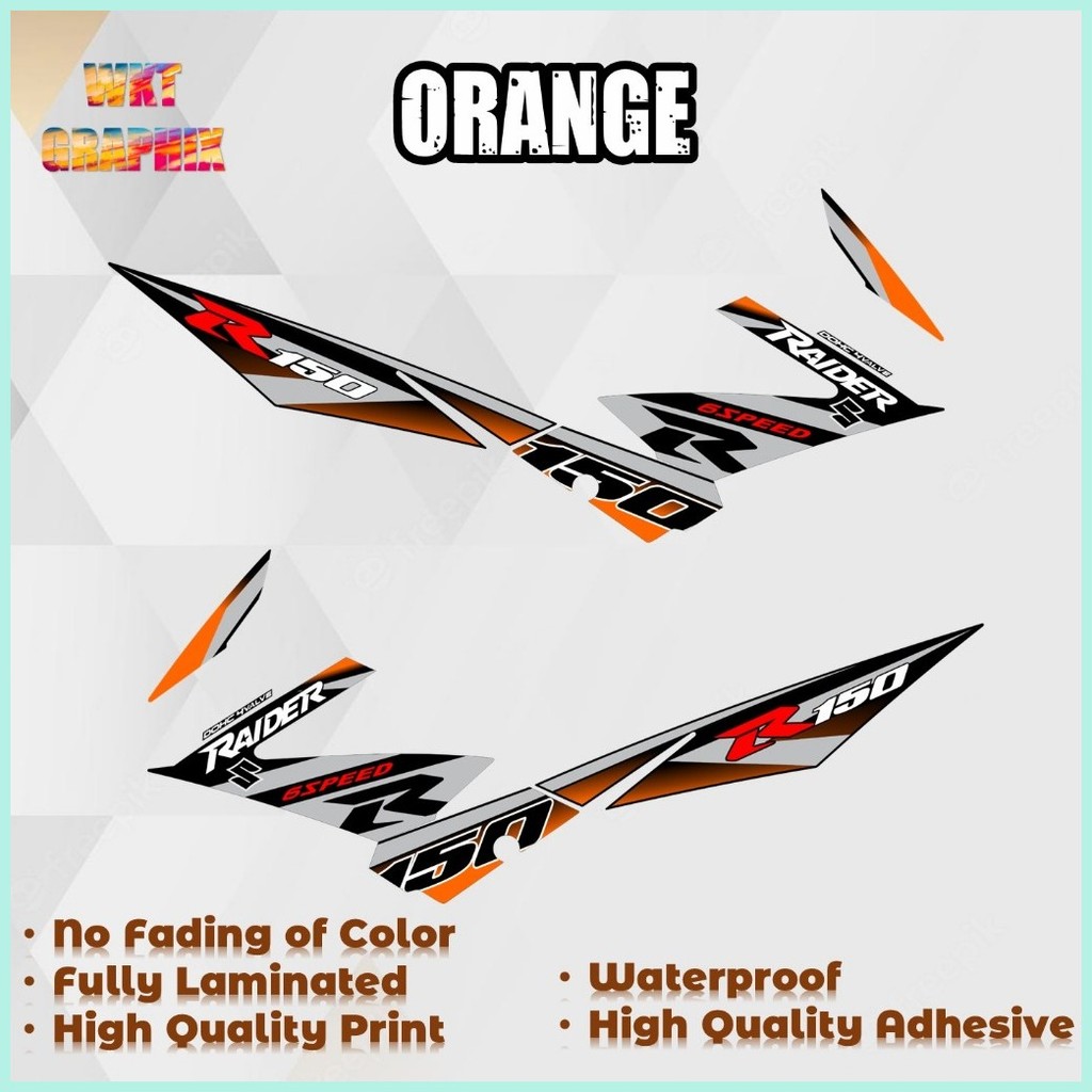 SUZUKI RAIDER 150 FI THAI CONCEPT DECALS (WATERPROOF, LAMINATED, FADE ...