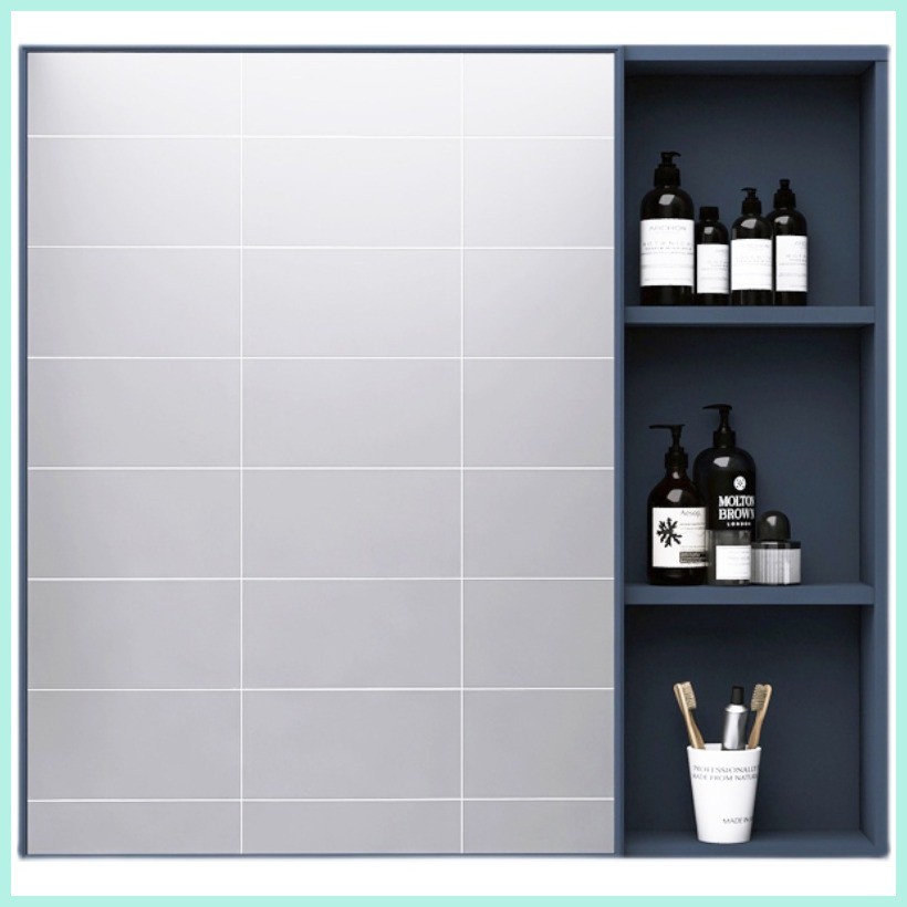 Pozula 40/60CM Aluminum bathroom mirror cabinet wall mounted storage ...