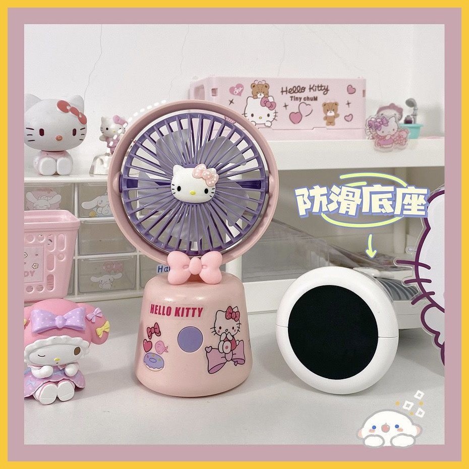 Small Small Fan USB Rechargeable Desktop Fan Cartoon DIY Girl Summer ...