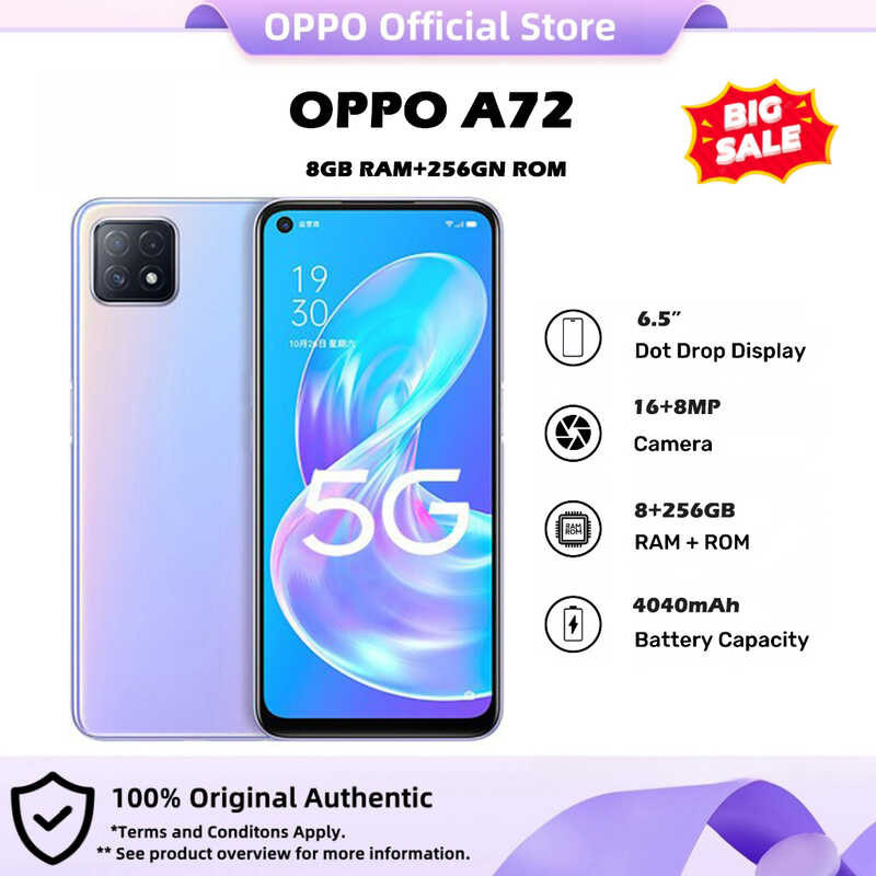 OPPO A72 Sale Original 8G RAM + 256GB ROM and Legit Cellphone New oppo Smartphone 6.5” Full HD ...