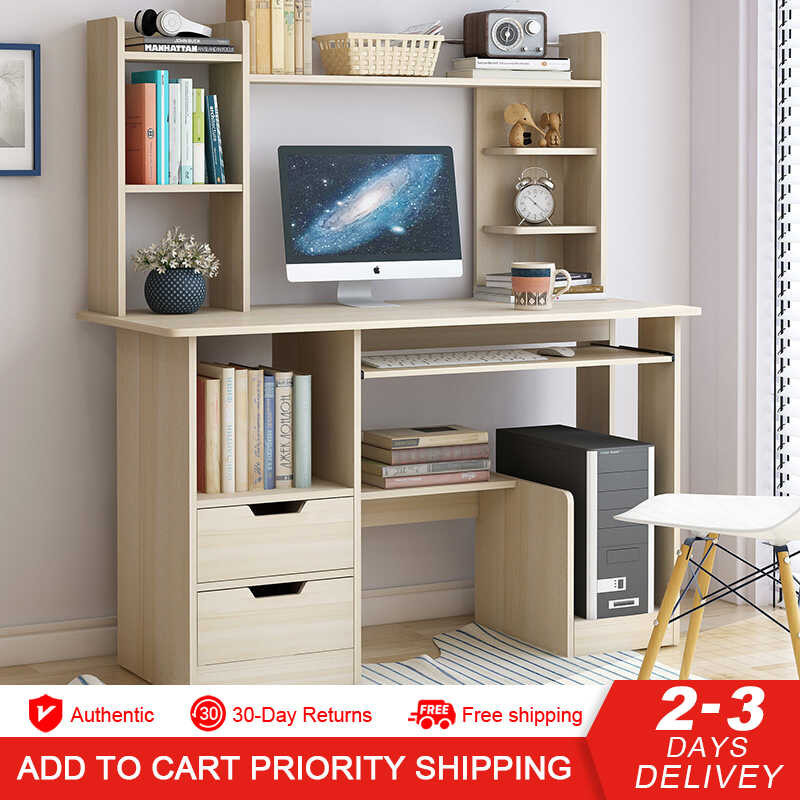 Desk ng Coospro Computer Table na may Drawer at Bookshelf para sa Pag ...