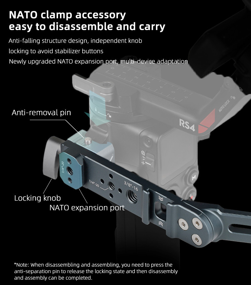 NovelGoal Adjustable Sling Handgrip Gimbal Sling Handle for for DJI Ronin RS2/RS3/RS4/RS4 PRO ...