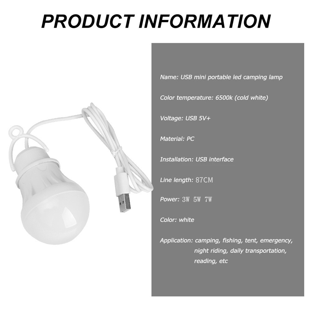 (Philippines Stock) Mini USB LED Bulb White Light DC 5V 3W USB Outdoor ...