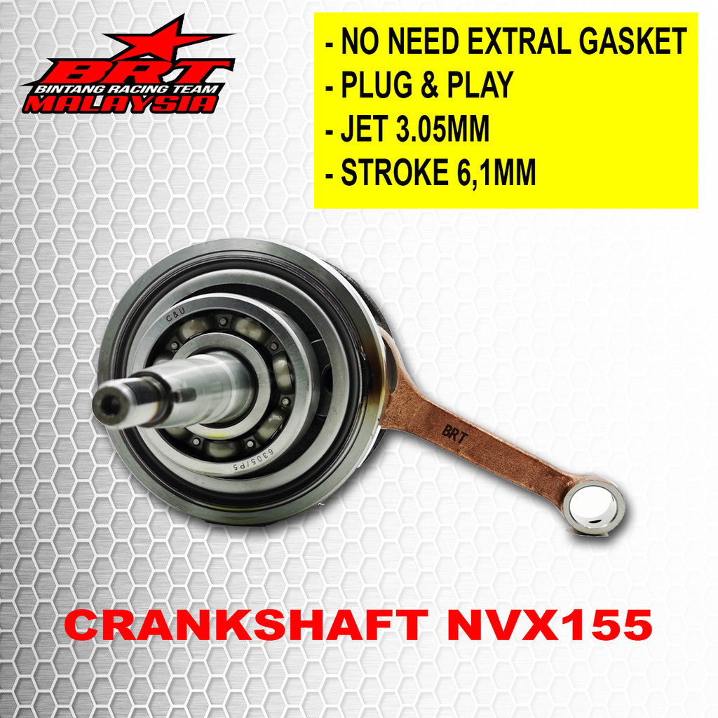 BRT CRANKSHAFT Jet Rod 3.05mm Total 6.1MM New UPGRADE VERSION For NVX155 V1/V2 & NMAX155 V2 ...