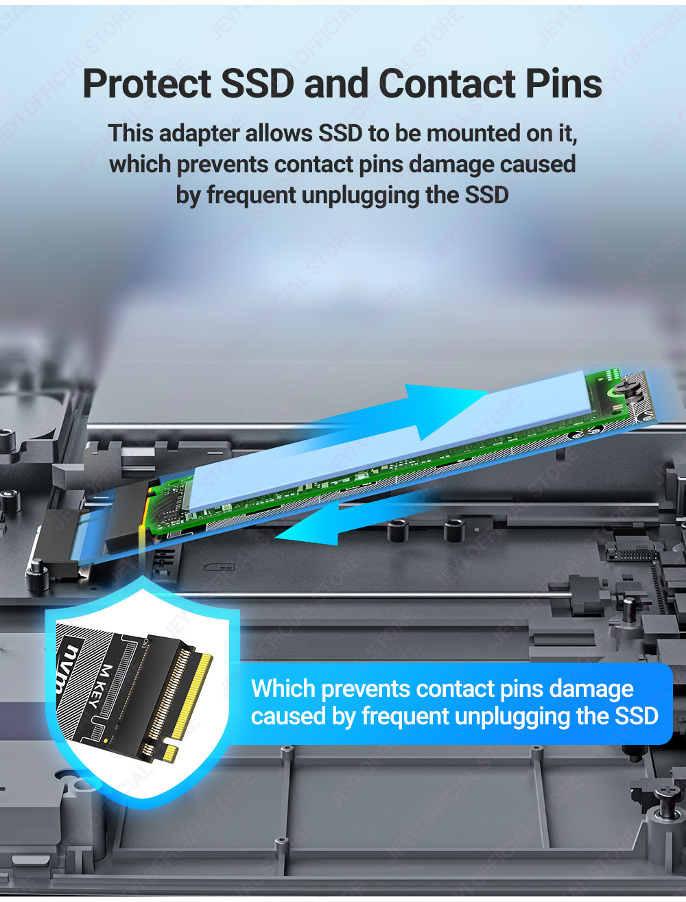 JEYI M.2 NVMe SATA Protection PCB Board Converter PCIe 4.0 Solid State ...