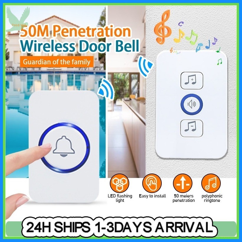 ⭐ ۞ ♞,♘Wireless Doorbell Smart Home Door Bell Waterproof With 62 ...