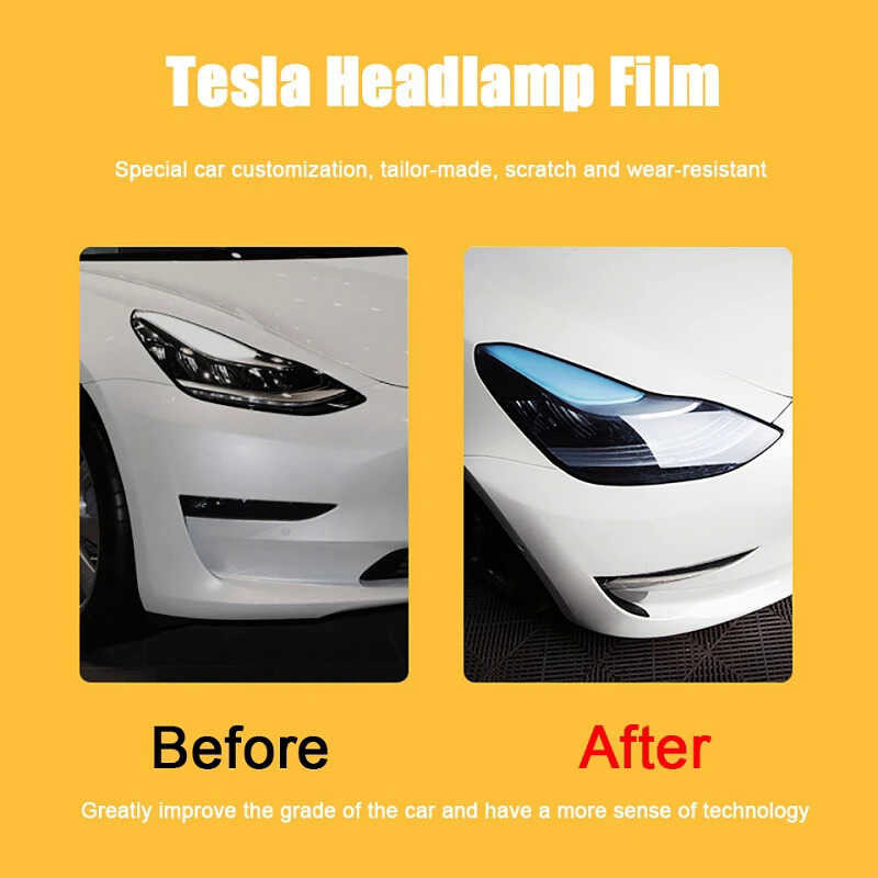 Estilo Makikita Ang Kotse Harap Ng Headlamp Sticker Para Sa Tesla 3 X S ...