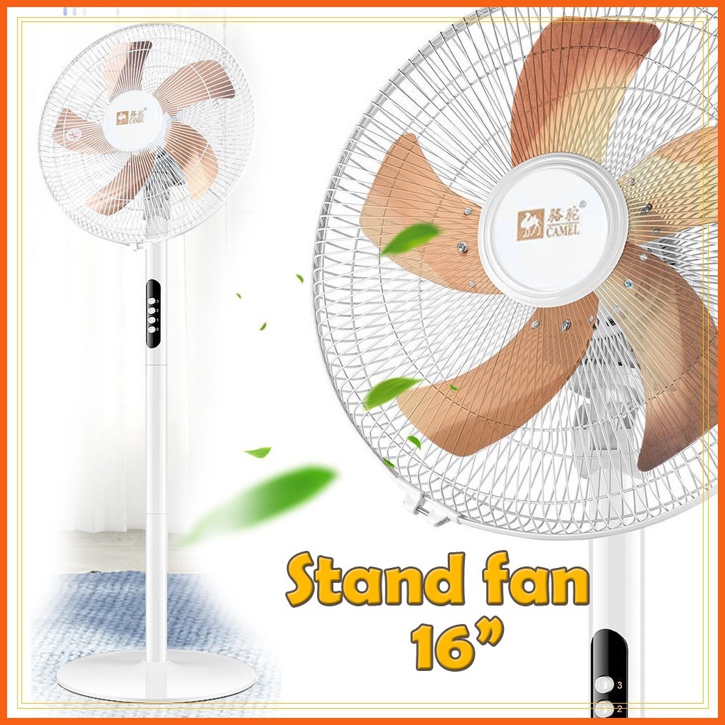 Excellent Stand Fan 16 inches 60Watts 5 Leaf Blade Camel Adjustable ...