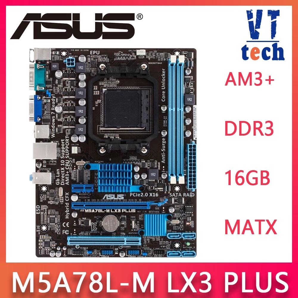 Asus M5A78L-M LX3 PLUS Desktop Motherboard 760G 780L Socket AM3+ DDR3 ...